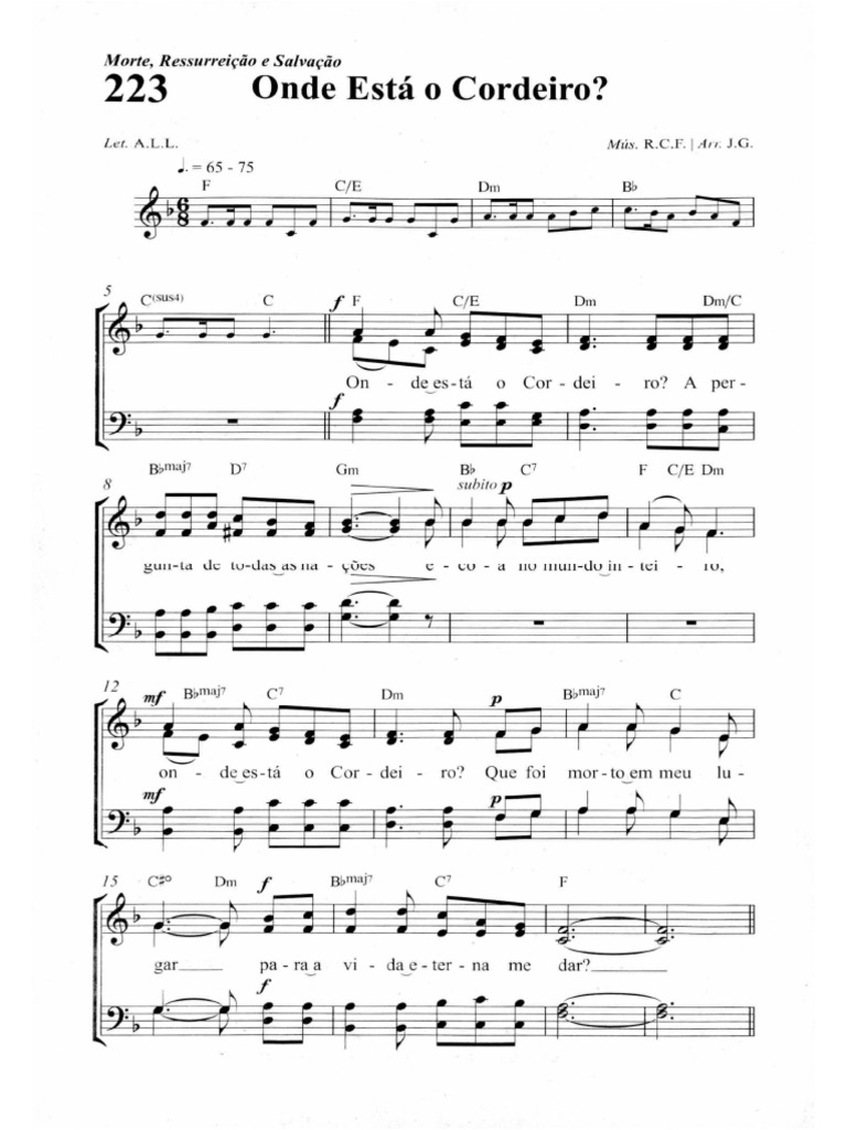 223 - Onde Está o Cordeiro - Vozes Coletânea | PDF