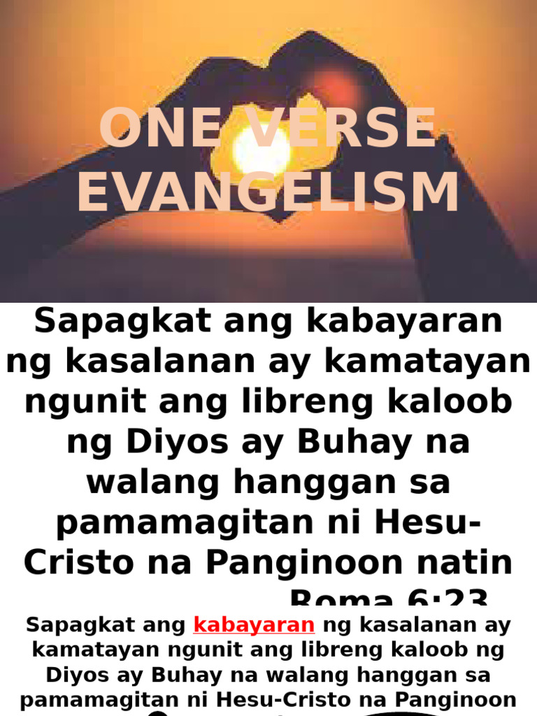 ONE VERSE EVANGELISM Tagalog | PDF