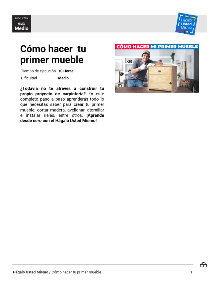Como Hacer Tu Primer Mueble | PDF
