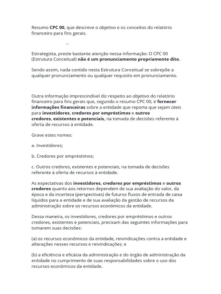 Resumo CPC 00 | PDF