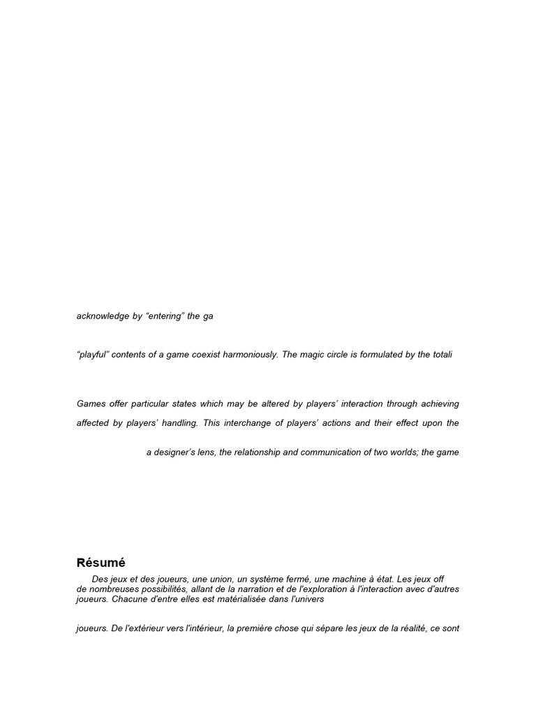 Games As State Machines - Designing The Borders of The Magic Circle | PDF