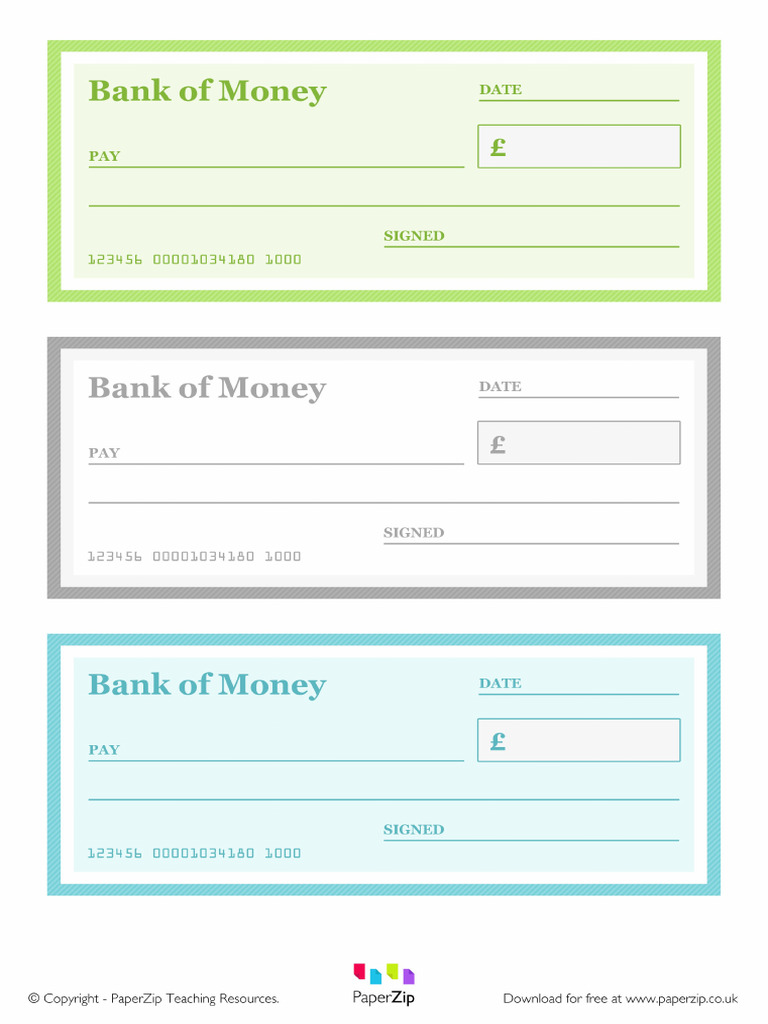 Blank Cheque Templates | PDF