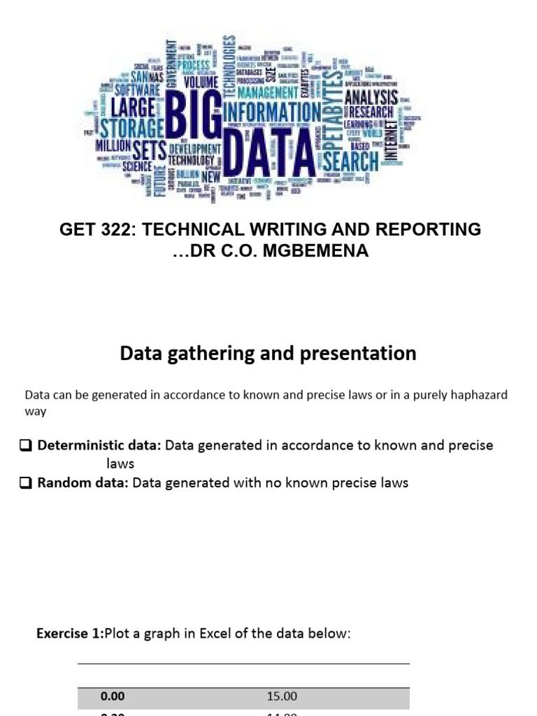GET 322 - Data Presentation - LECTURE 1 | PDF