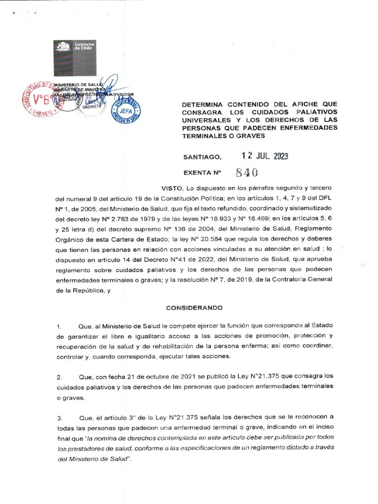 Res. Exenta #840 Afiche | PDF