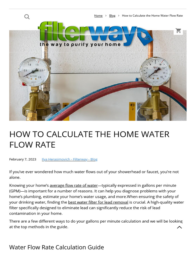 How To Calculate The Water Flow Rate - Calculating Water Flow Rates ...