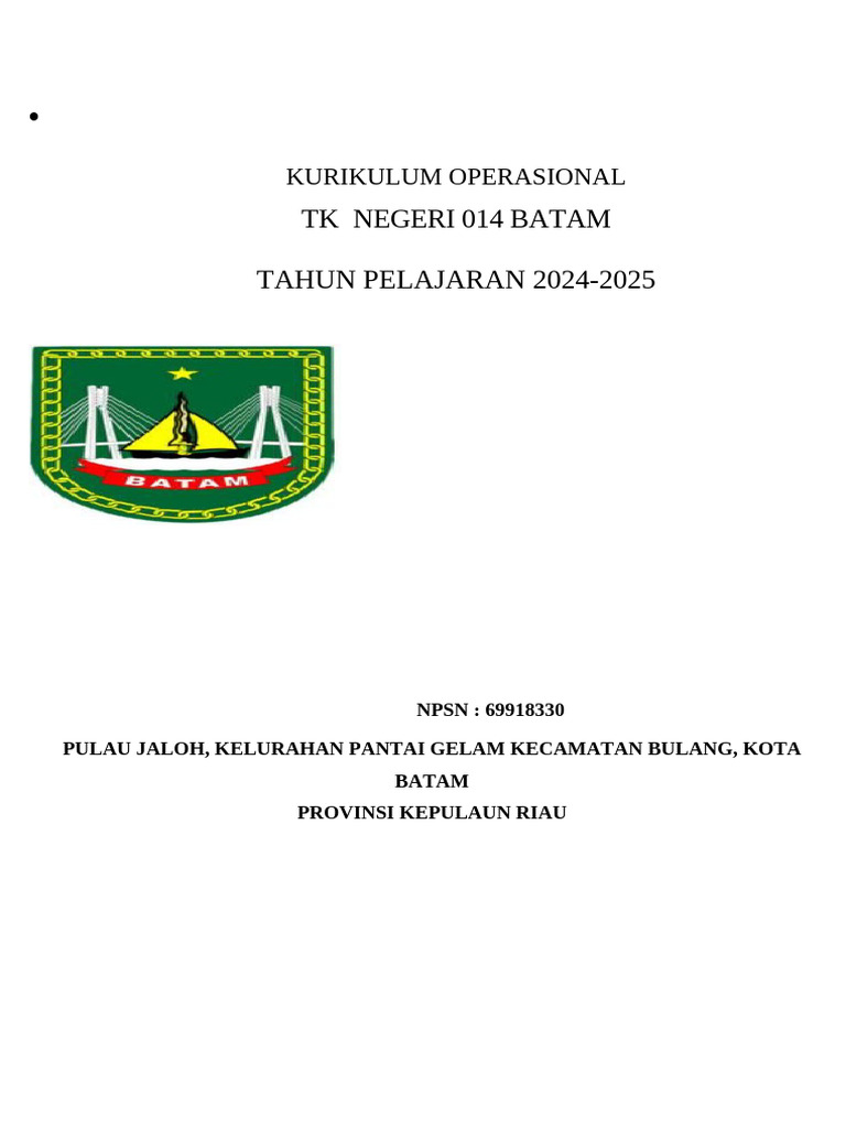 Kosp TK 014 Batam..Baru | PDF