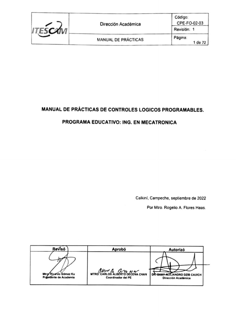Manual de Prácticas de PLC en Mecatrónica | PDF | Puerta lógica ...