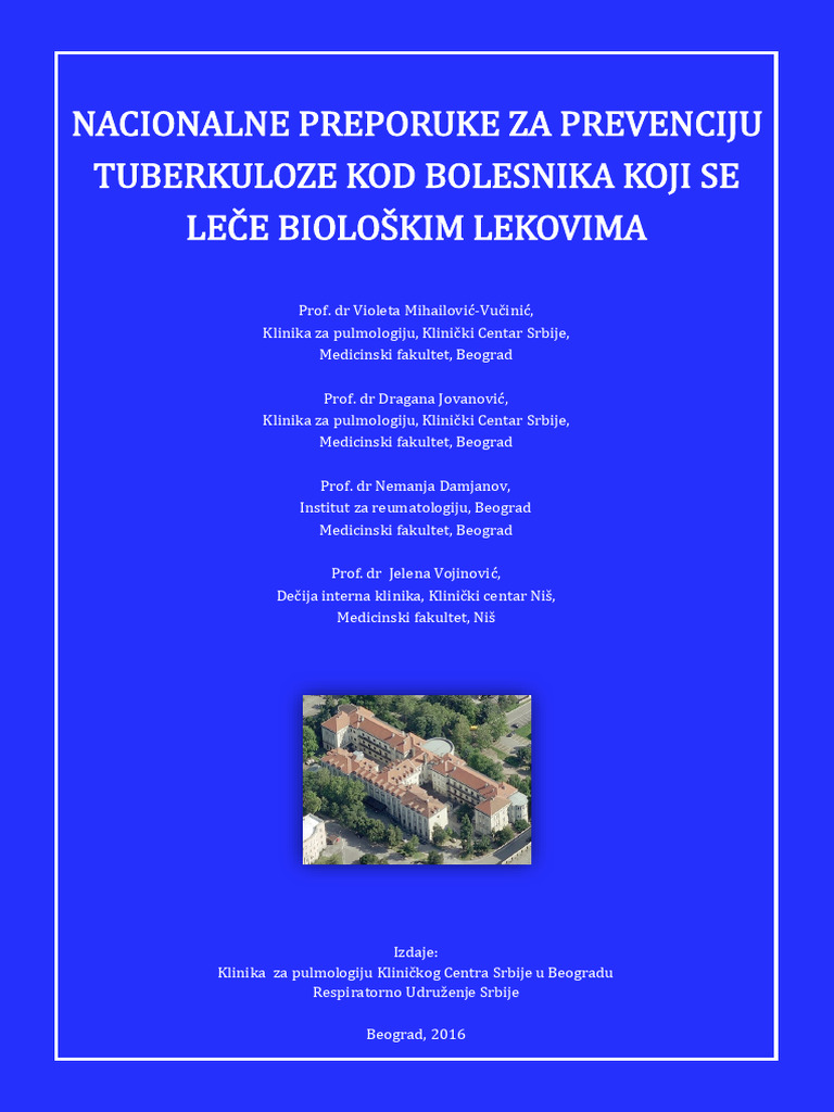 Nacionalne Preporuke Za Prevenciju Tuberkuloze | PDF