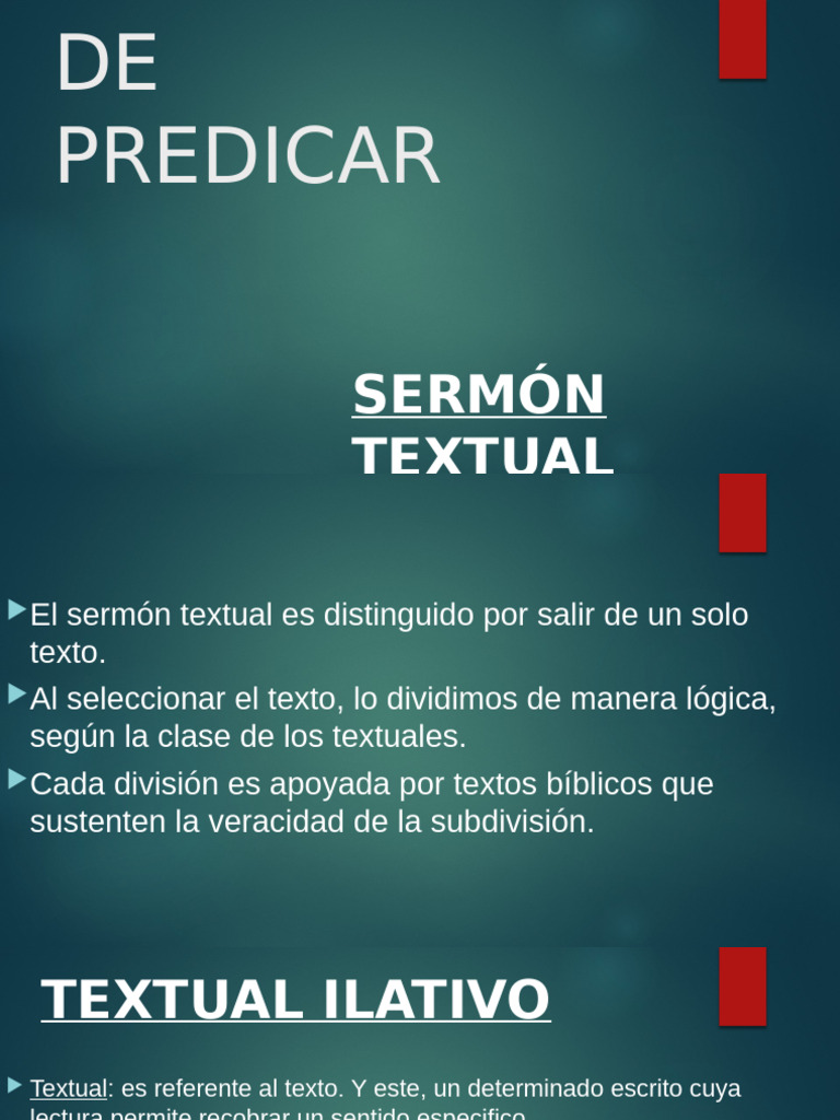 Diapositiva Sermon Textual Ilativo y Tematicas | PDF