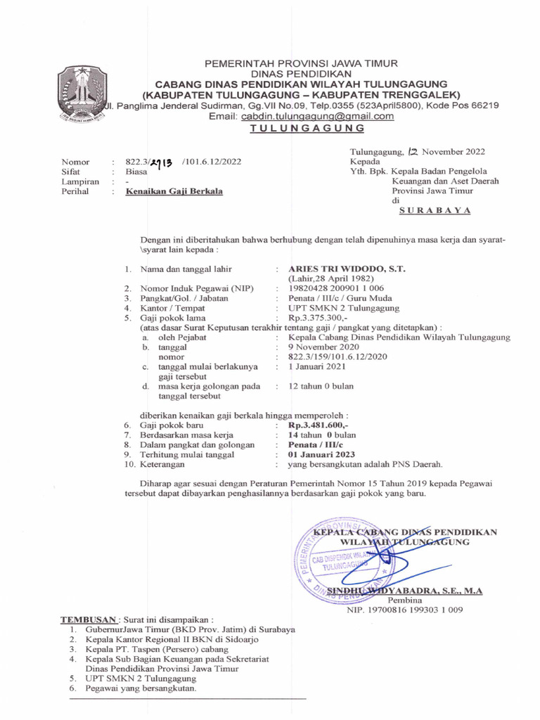 Gaji - Berkala 20230103 277 KGB - ARIS | PDF