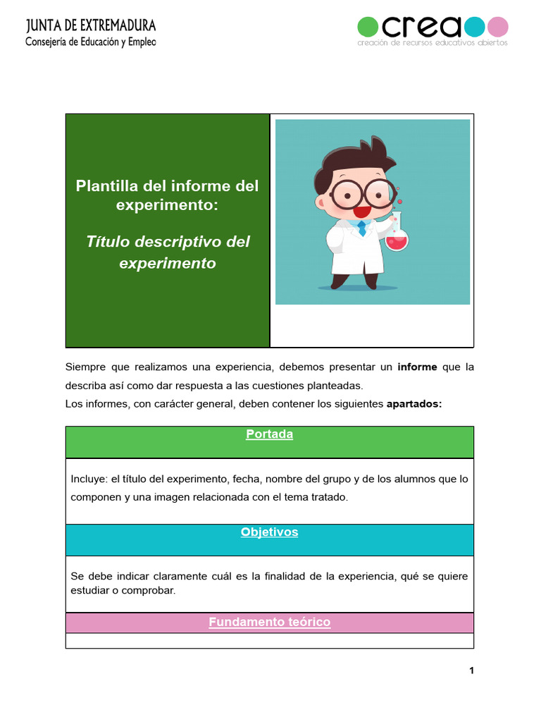 Plantilla - Informe de Un Experimento | PDF