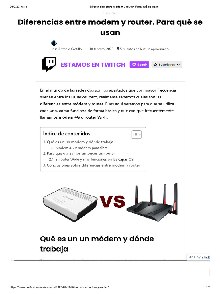 Diferencias entre modem y router | PDF