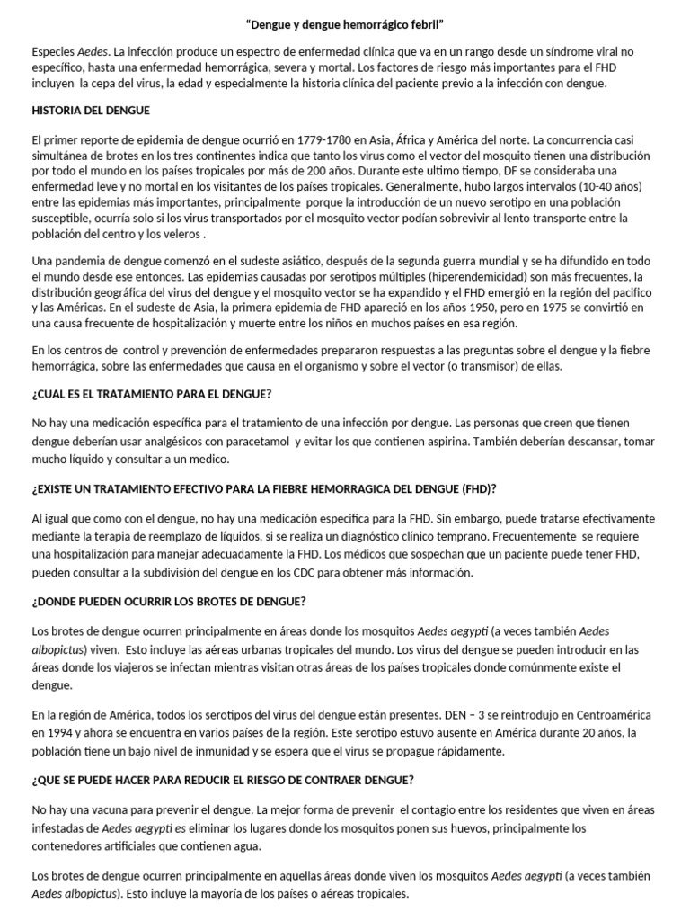 TP Ingles - Dengue | PDF