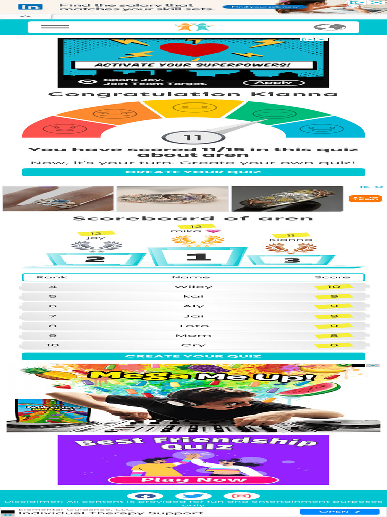 BFF Friendship Test | PDF