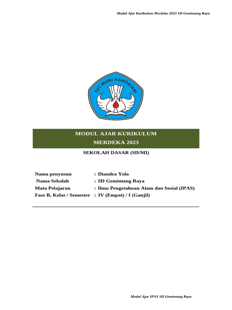 Contoh Modul Ajar Kurmer | PDF