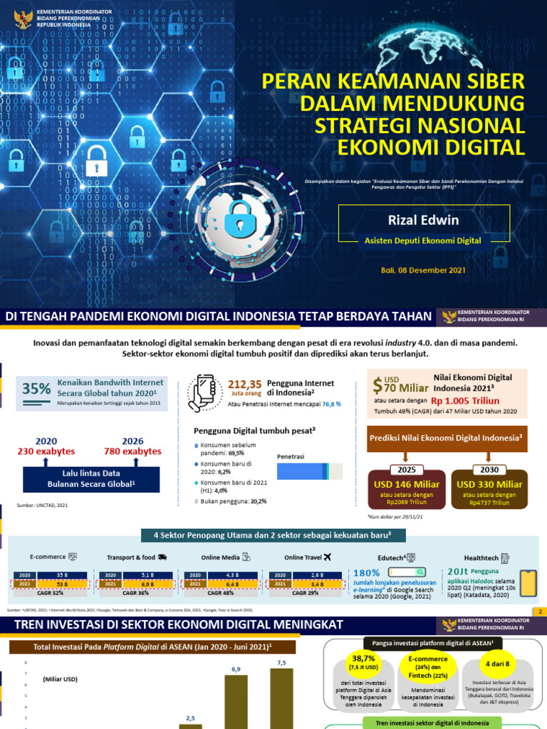 Kemenkoperekonomian - Peran Keamanan Siber | PDF