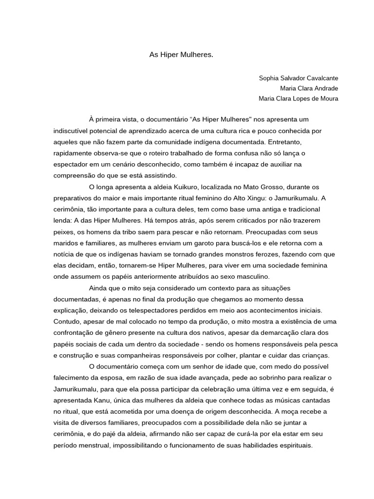 As Hiper Mulheres. | PDF