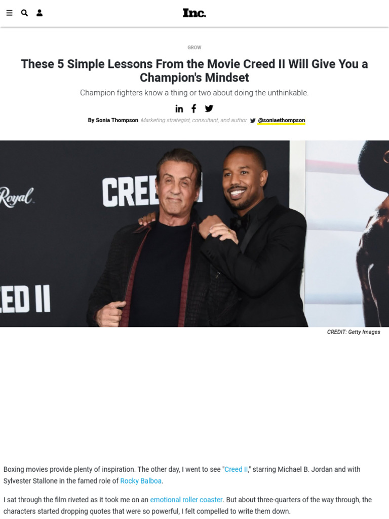 5 Simple Lessons From The Movie Creed II | PDF