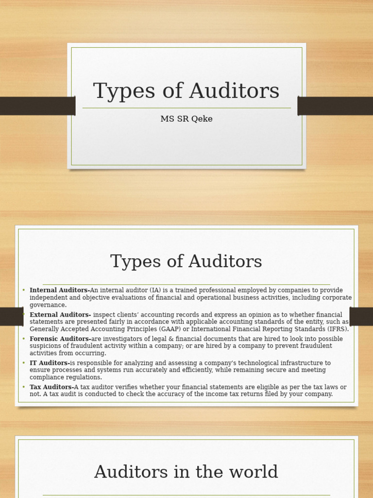 Types of Auditors | PDF | Audit | Accounting