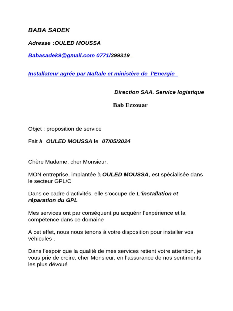 Modèle Proposition de Service | PDF