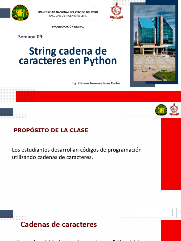 Cadenas Tipo String python PPT | PDF | Cadena (informática) | Python (lenguaje de programación)