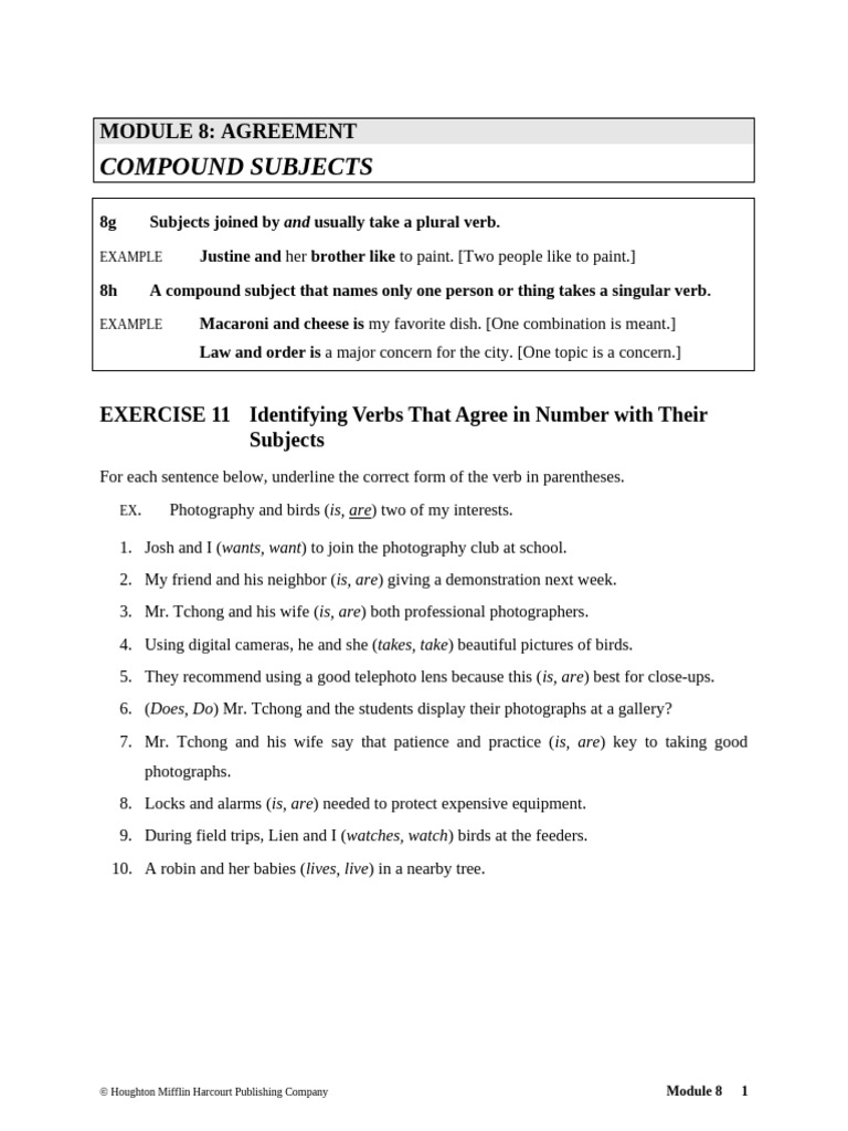 48 Agreement and Compound Sentences | PDF
