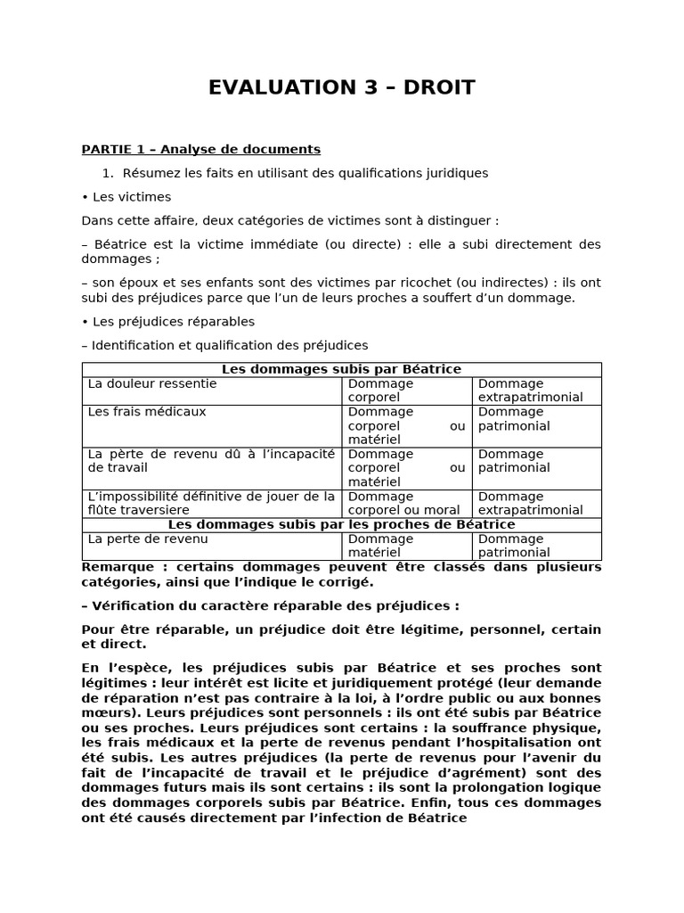 Correction Evaluation Chapitre 3 Et 4 | PDF