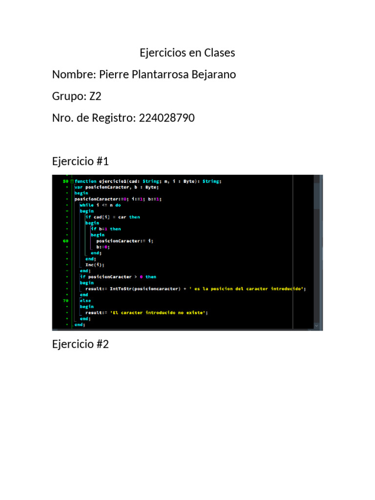 Ejercicios en Clases | PDF