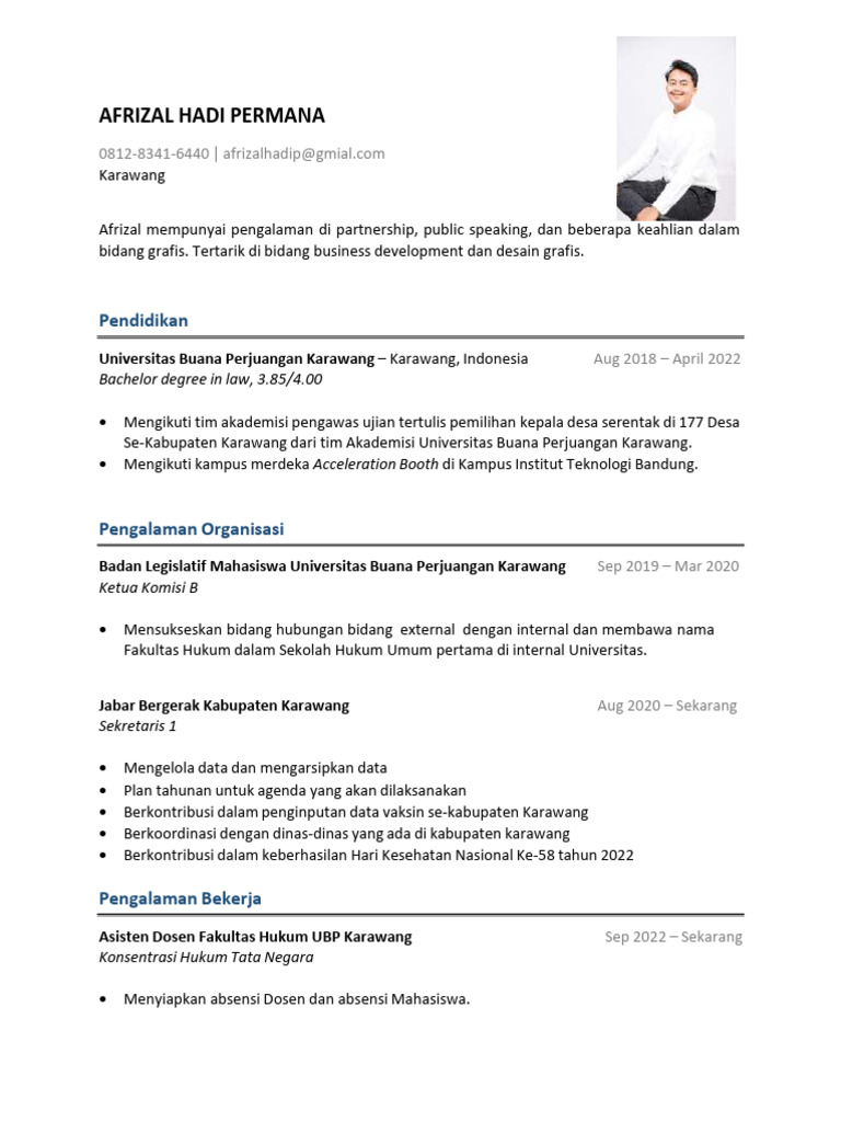 CV Afrizal | PDF