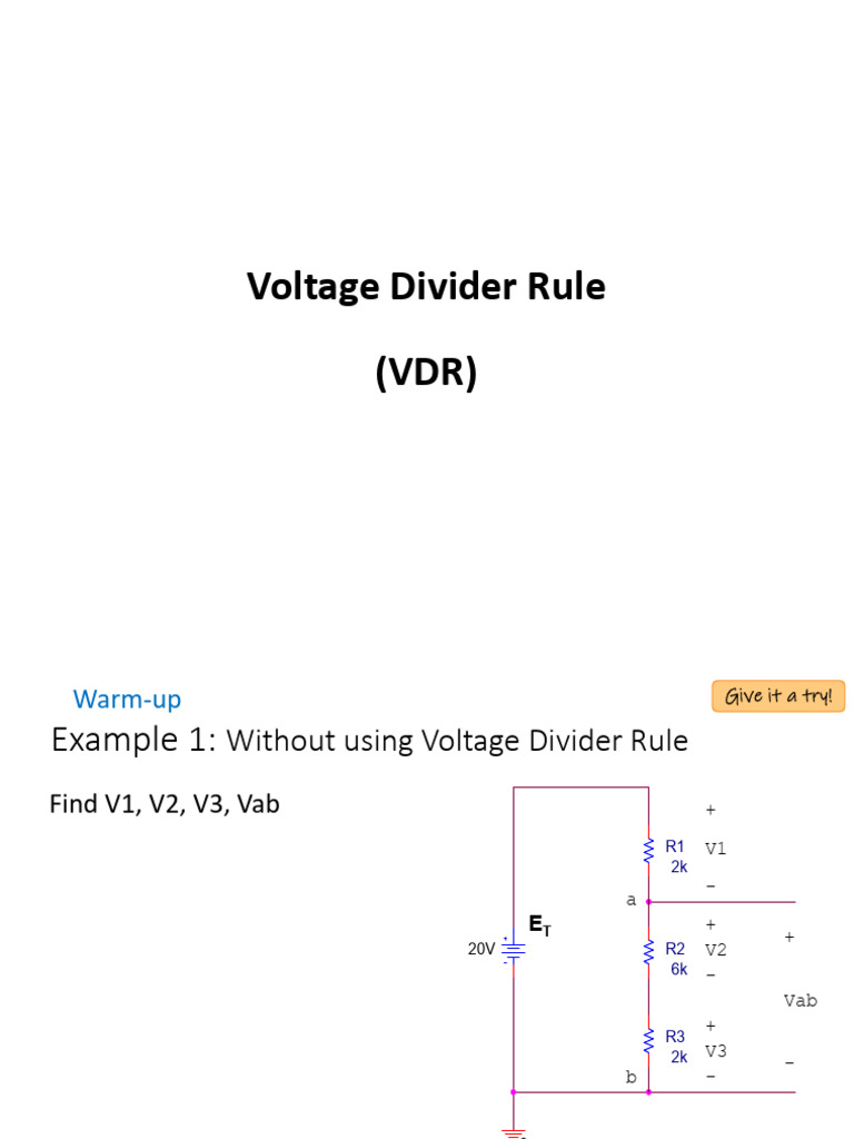 3.3 Voltage Divider Rule Notes | PDF