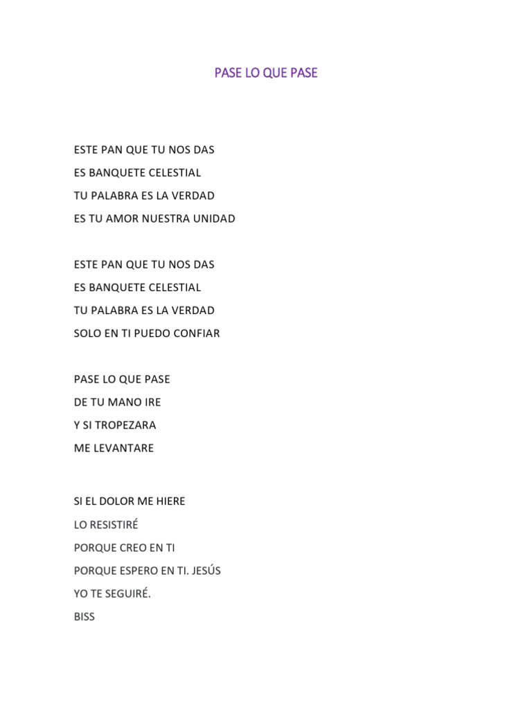 Pase Lo Que Pase | PDF