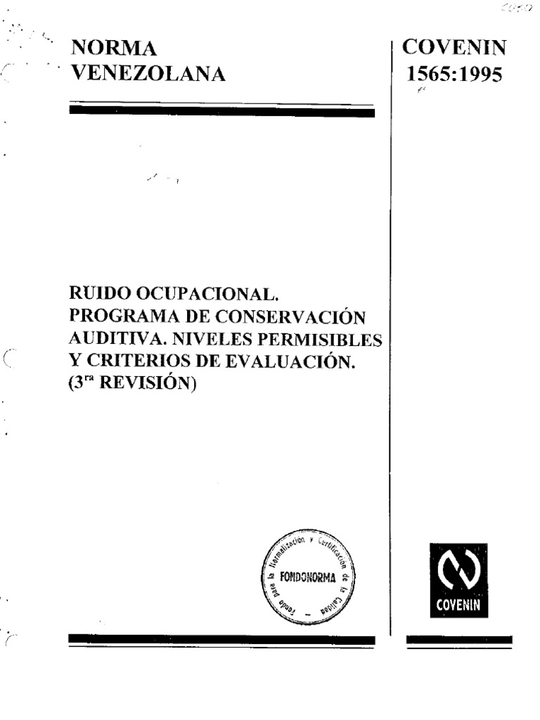 Norma_COVENIN_1565_Ruido_Ocupacional | PDF