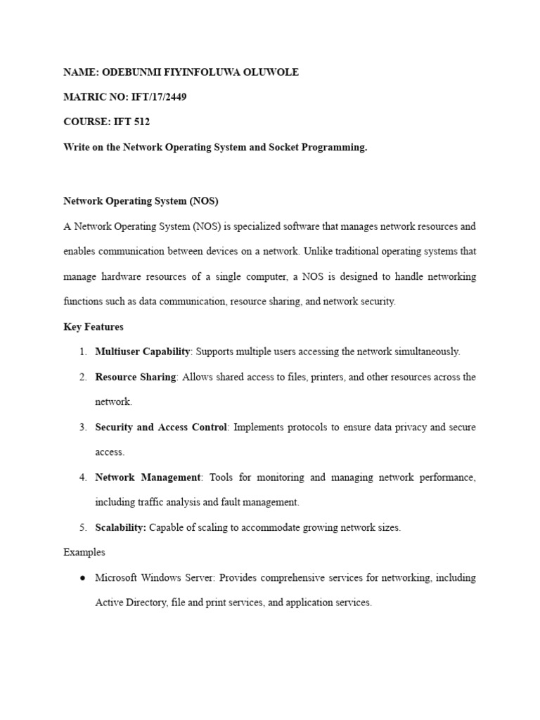 Odebunmi Fiyinfoluwa Oluwole-Ift 512 | PDF | Network Socket | Art