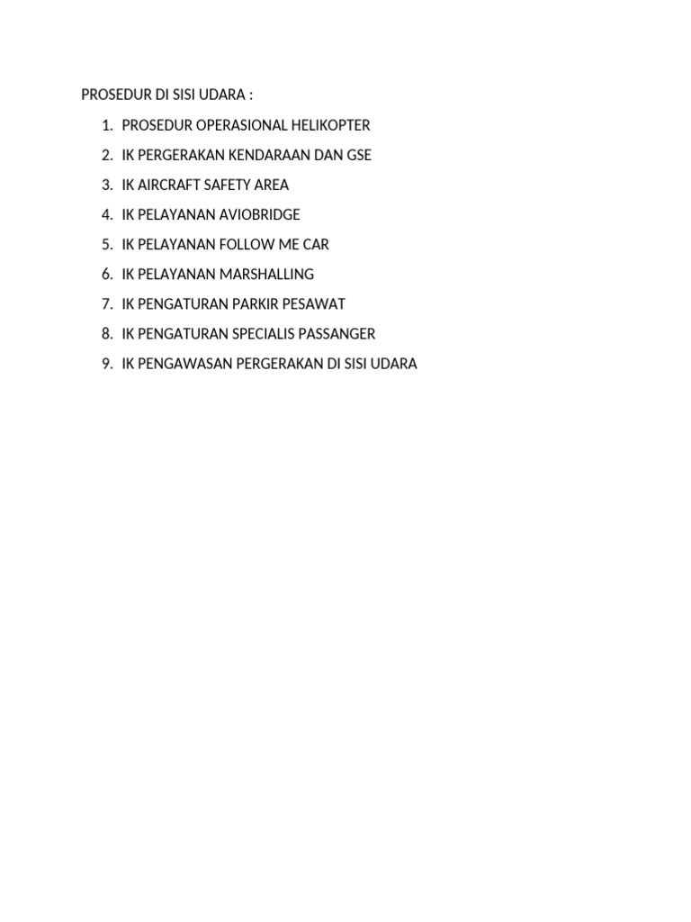 Matrix Prosedur | PDF