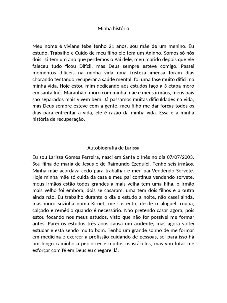 Minha História Da Cida | PDF