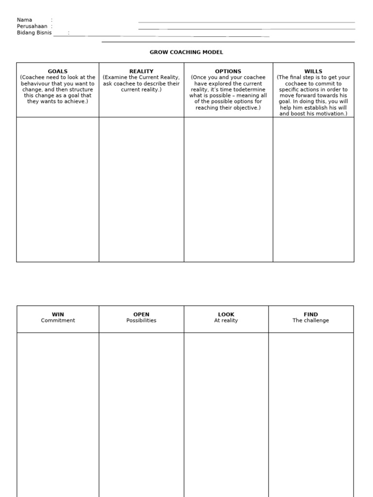 Grow Coaching Model | PDF