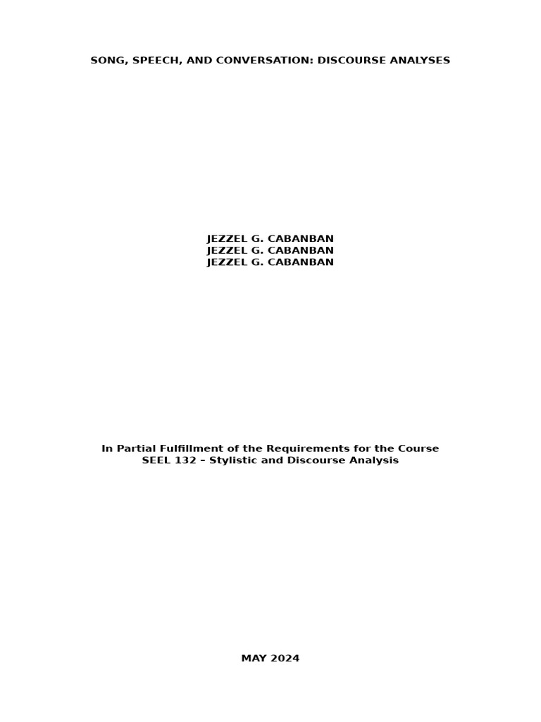 PT Discourse Analysis Template | PDF