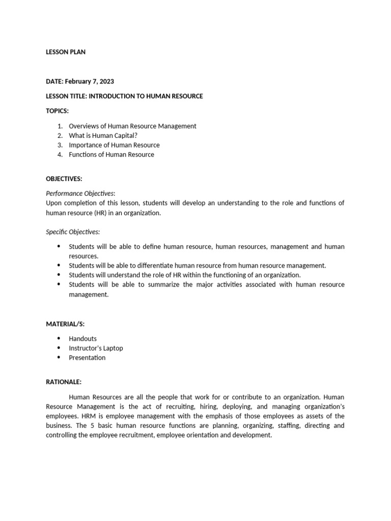 LESSON PLAN-application | PDF