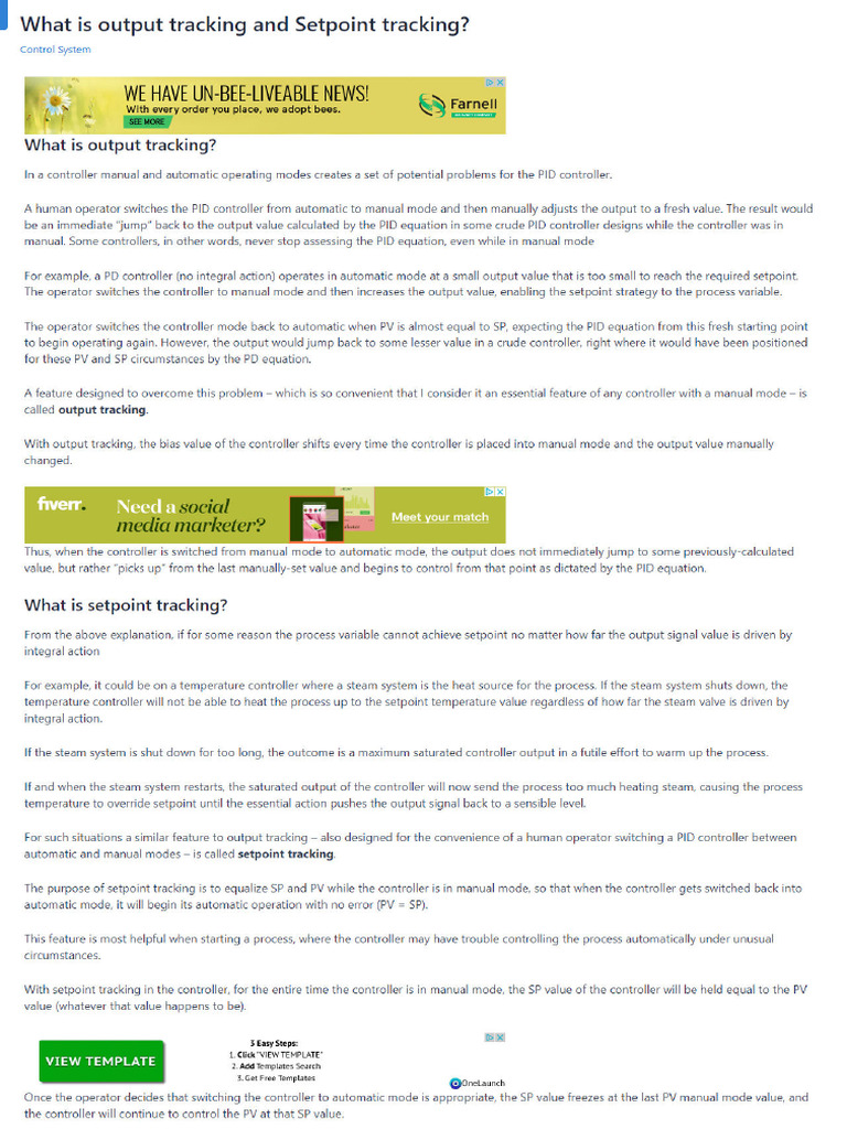 What Is Output and Setpoint Tracking | PDF