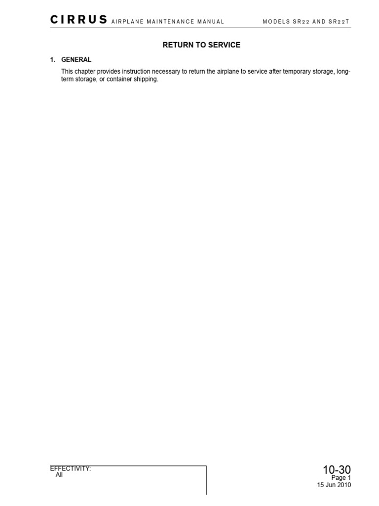 Cirrus: Return To Service | PDF