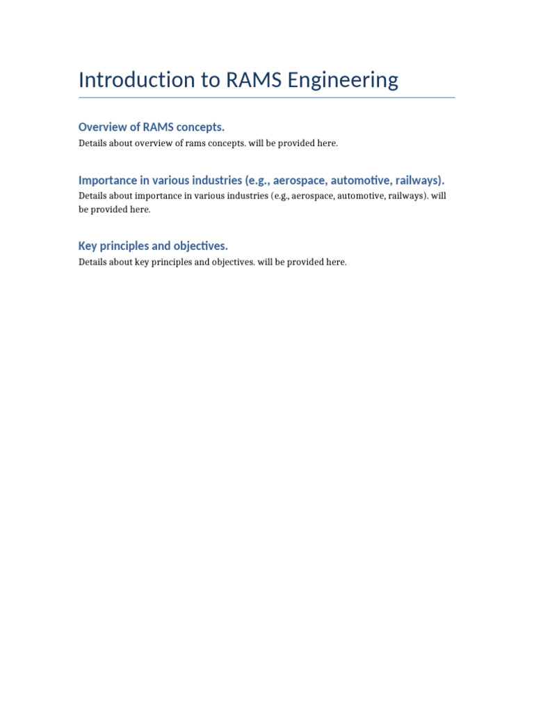 Introduction To RAMS Engineering | PDF