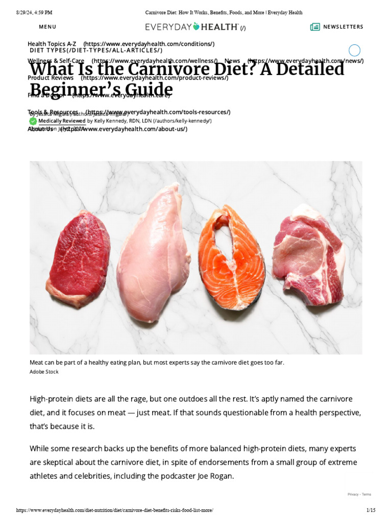 Carnivore Diet: Benefits and Risks Explained | PDF | Saturated Fat ...