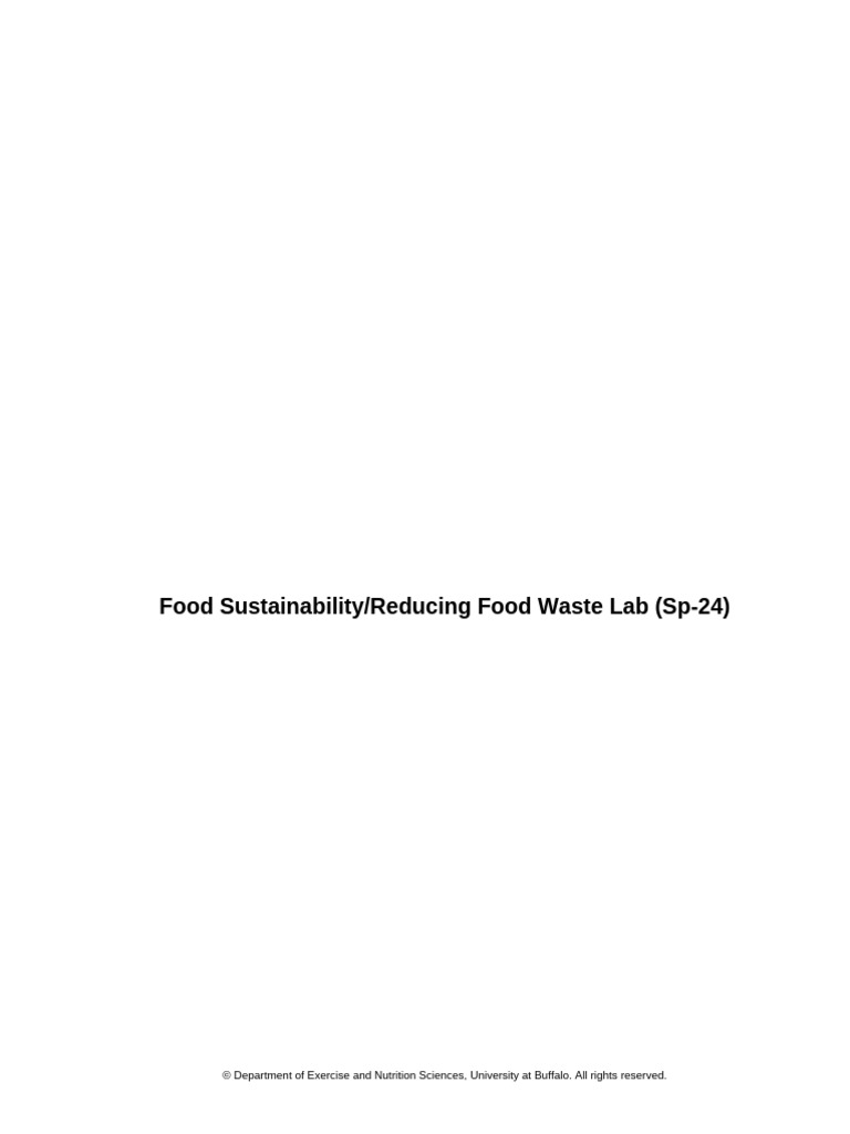 Food SustainabilityReducing Food Waste | PDF