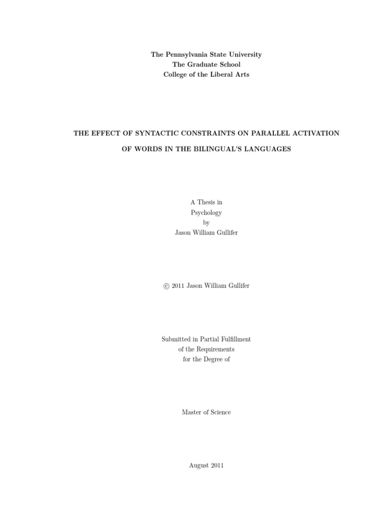 Gullifer-Masters Final | PDF | Linguistics | Cognition