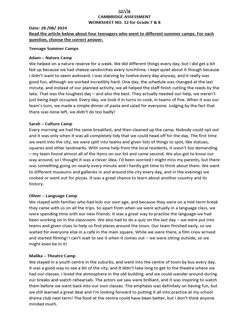 Cambridge B2 WS | PDF