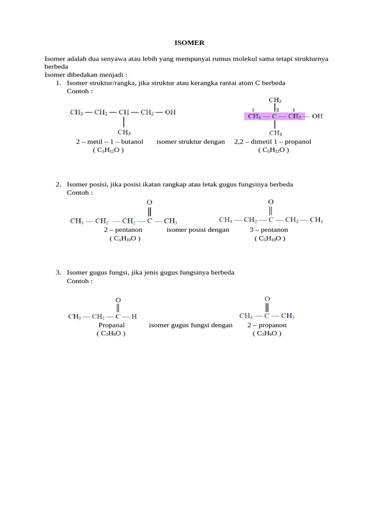 Isomer Senyawa Karbon | PDF