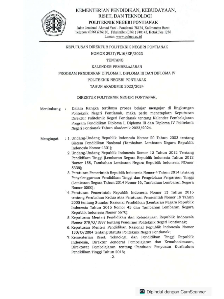 Kalender-Akademik-2023-2024 Polnep | PDF