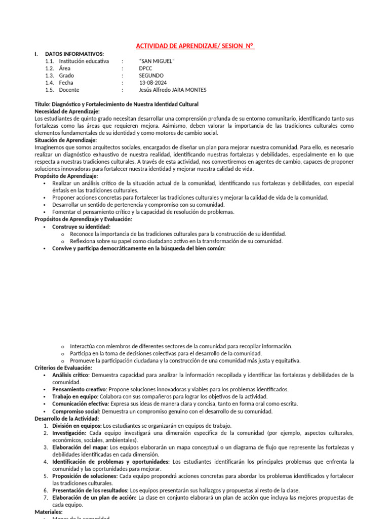 Activ 5to DPCC Jara | PDF