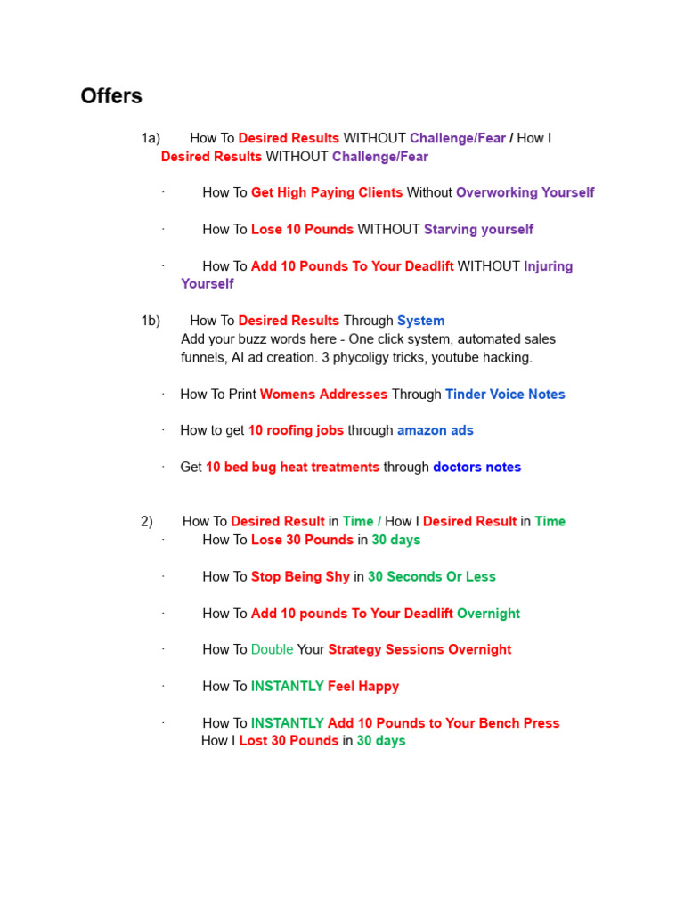 Offers Framework | PDF