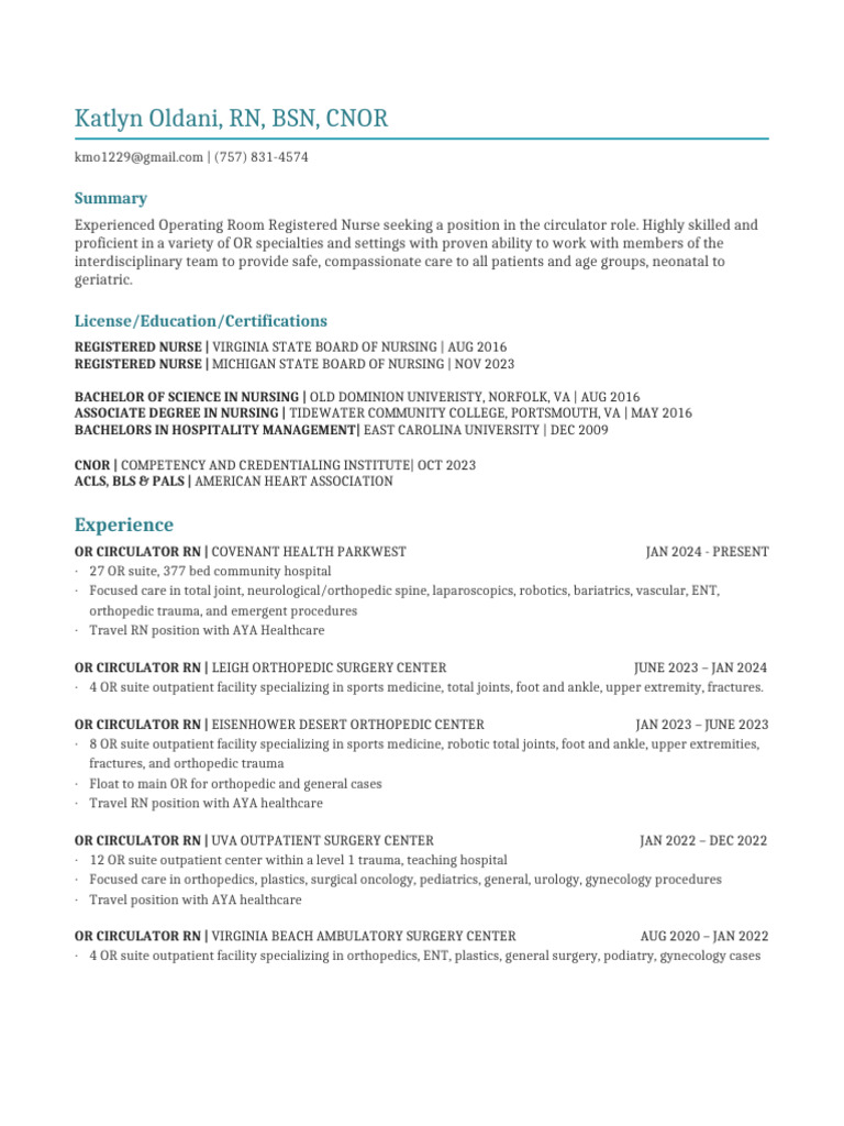 Oldani Resume 24 | PDF